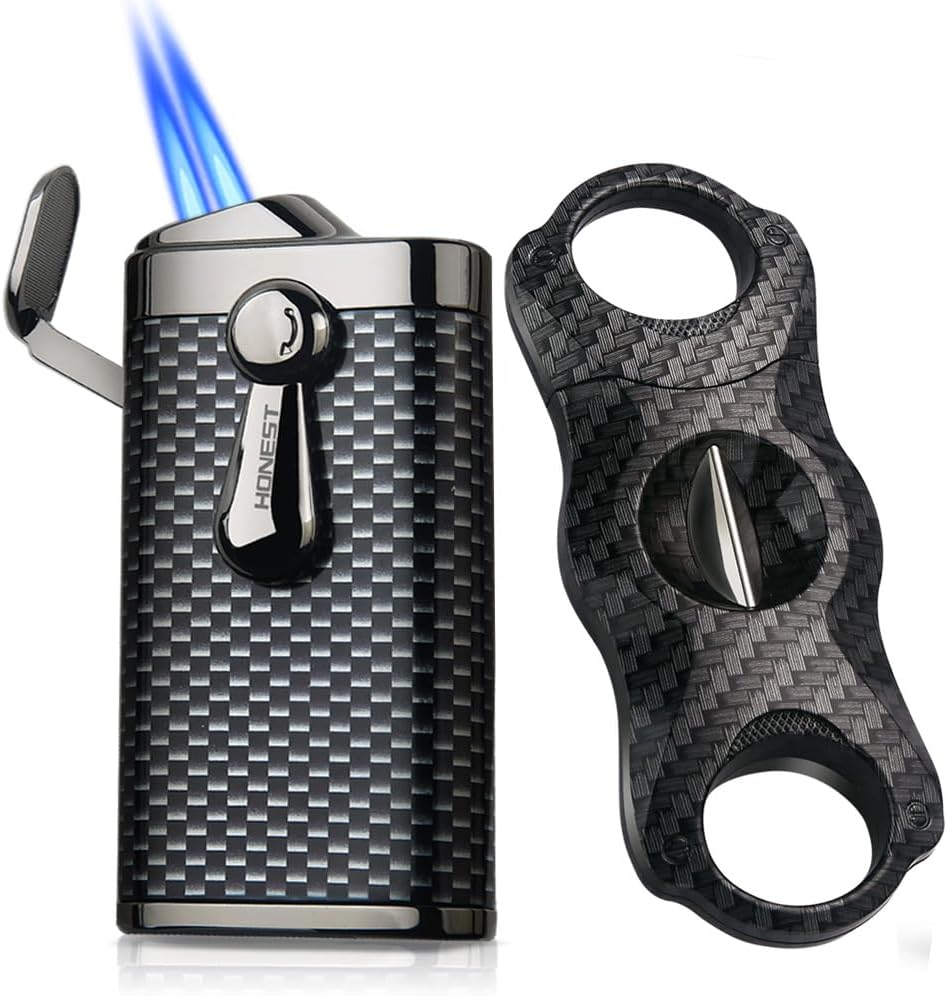 HONEST Double Jet Flame Torch Lighter – Pocket Lighter Gift for Men, I ...