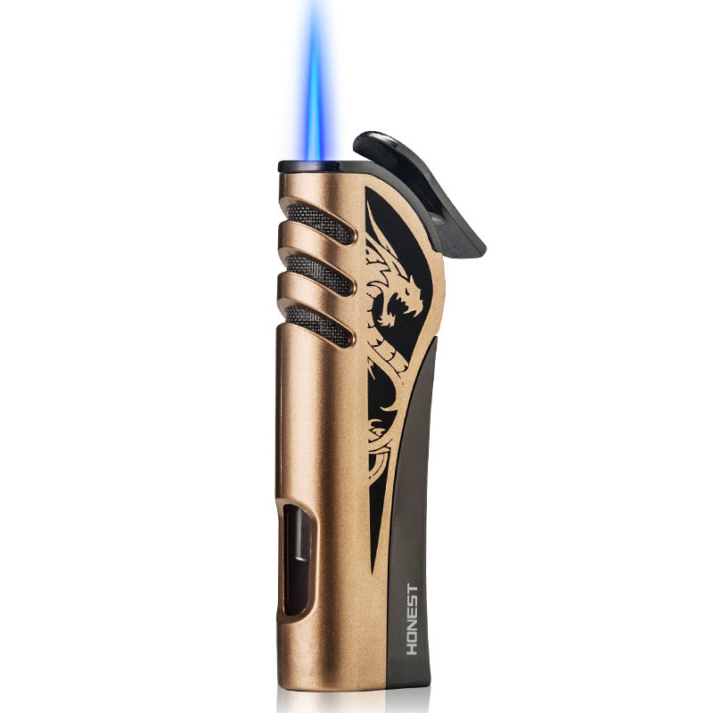 HONEST Blue Flame Torch Lighter Refillable Gas Lighter Creative Metal ...