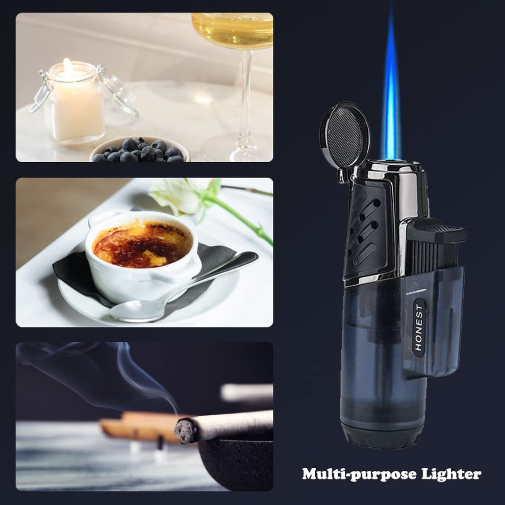 Butane Jet Cigar Torch Lighter – Windproof Turbo Flame Refillable Gas ...